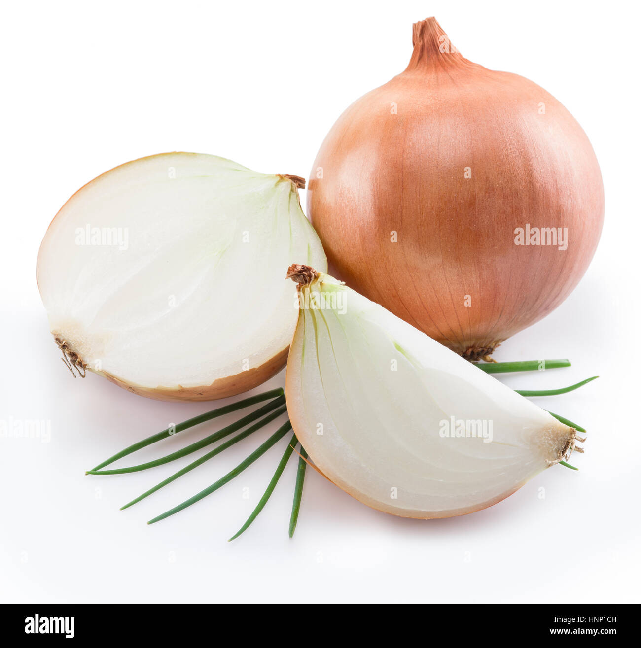 Bulb onions and green onions isolated on a white background Stock Photo ...
