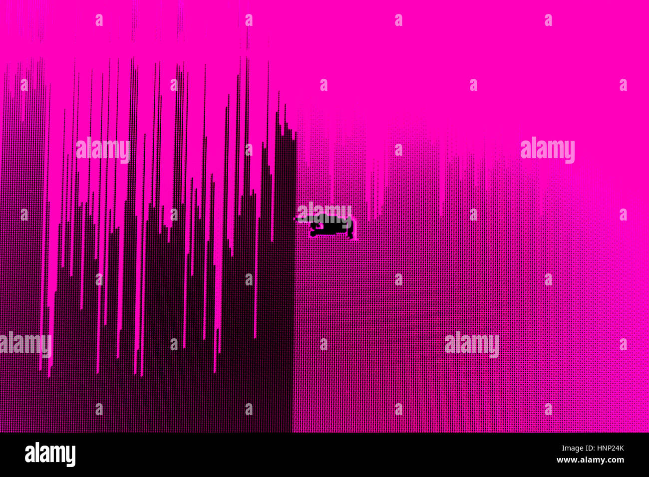 Sound recording studio audio wave on computer screen in professional ...