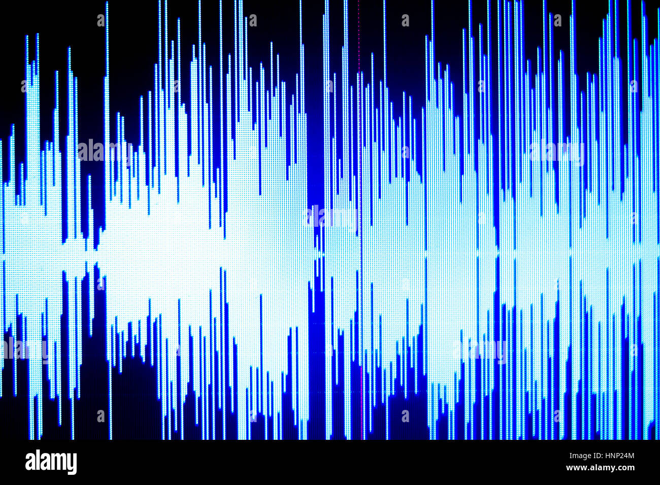 Sound recording studio audio wave on computer screen in professional ...