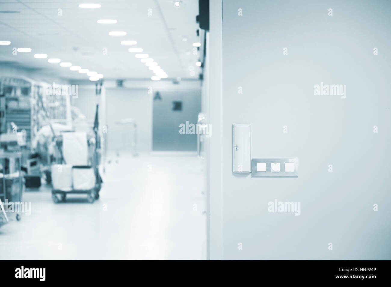 Hospital ward emergency room operating theater door and modern ...