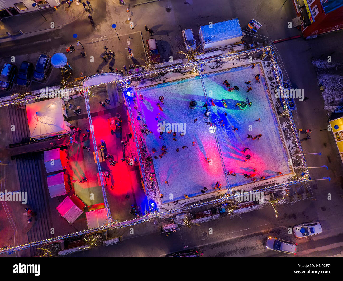 Top view of outdoor ice skating rink, Reykjavik, Iceland Stock Photo ...