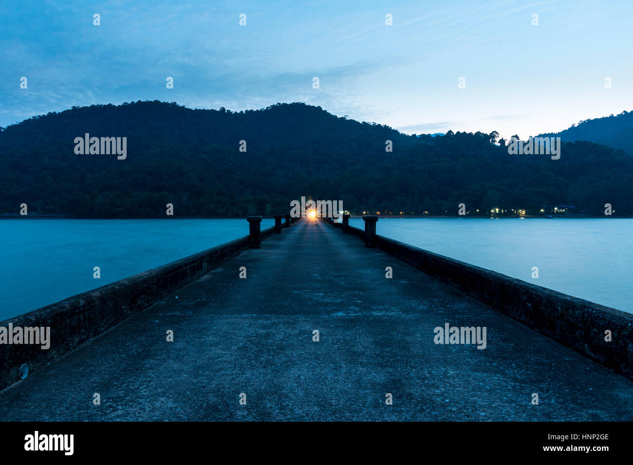 Pier night sky light lamp hi-res stock photography and images - Alamy
