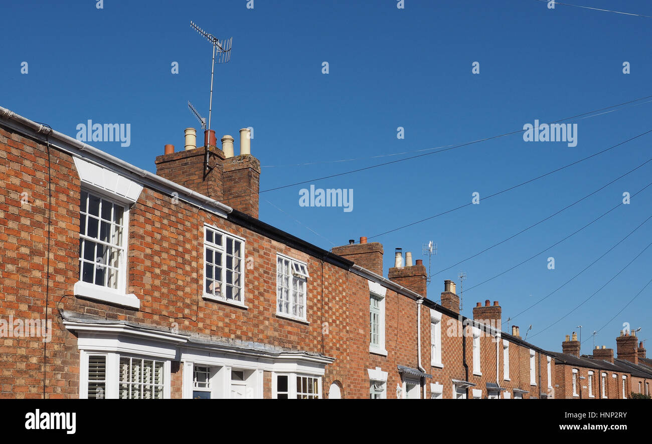 A row of typically British terraced houses aka townhouse Stock Photo ...