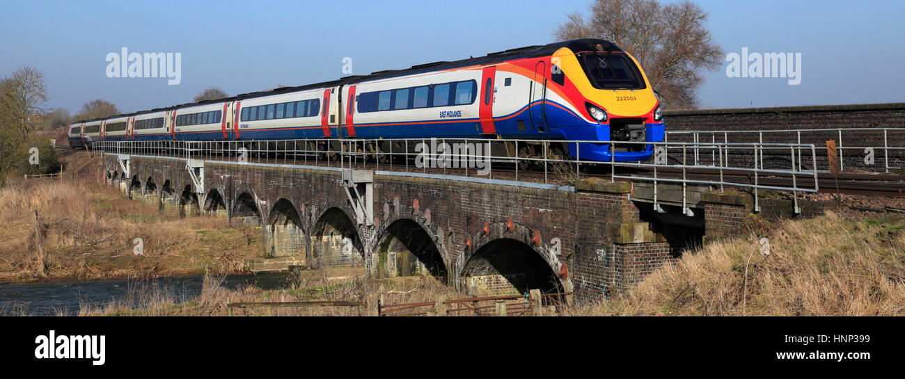 Meridian class 222 004 train, East Midlands Trains livery, between ...
