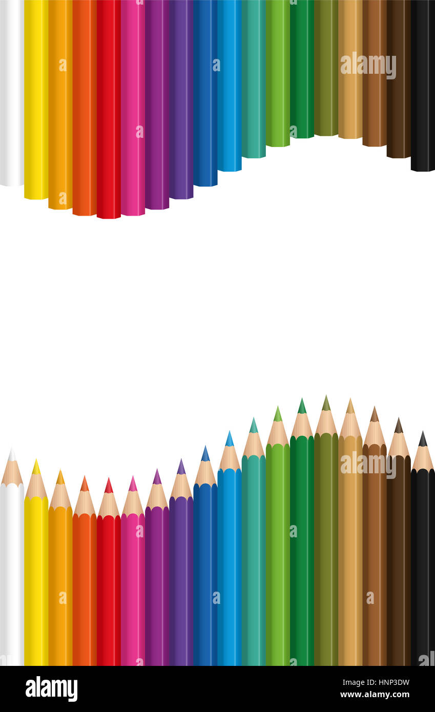 Crayons Wave Pattern Stock Photo - Alamy