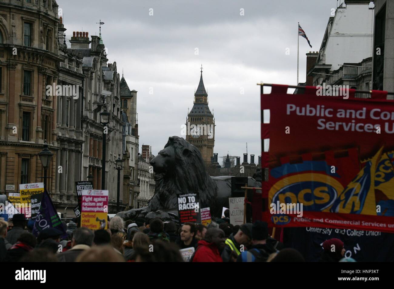 Stand Up To Racism Demo, Trafalgar Square, London, UK Stock Photo - Alamy