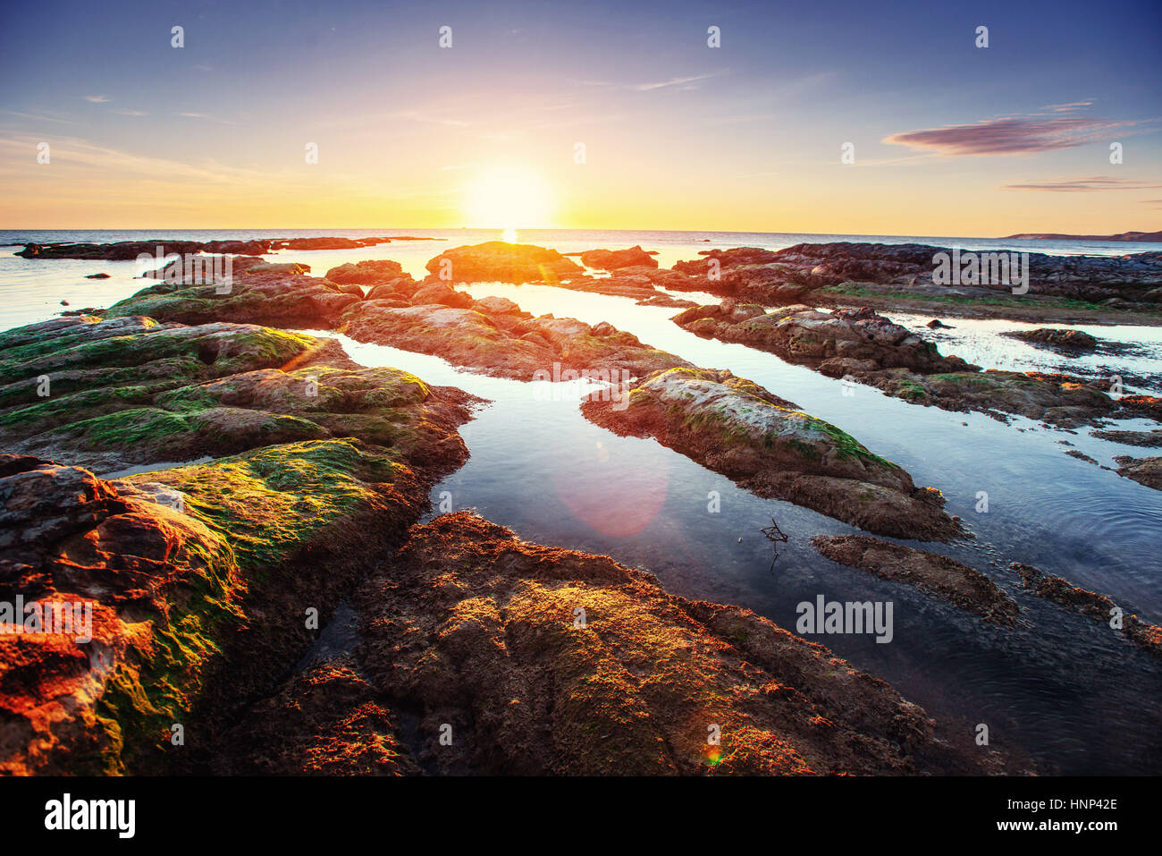 Fantastic view of the nature reserve Monte Cofano. Dramatic scen Stock ...