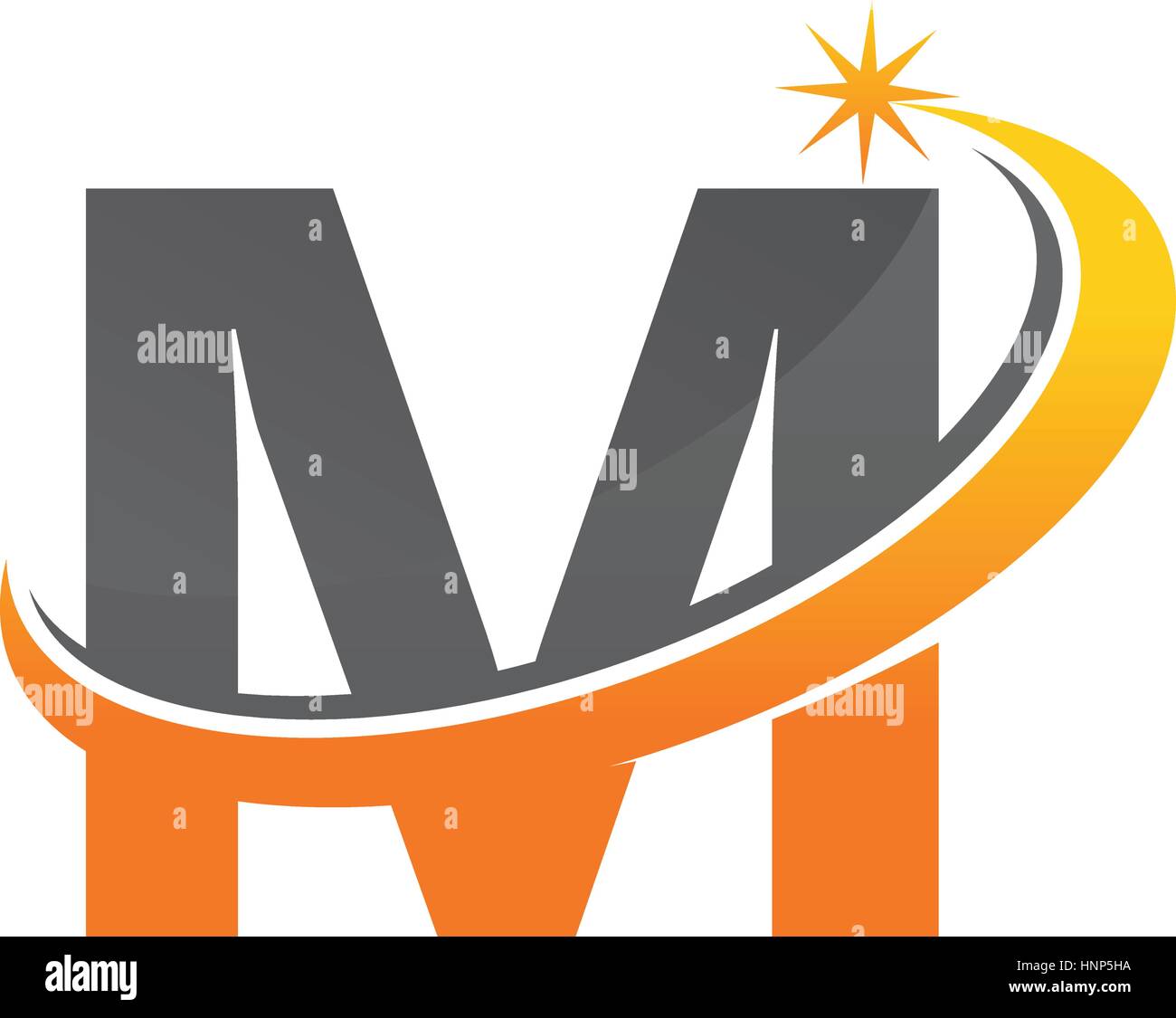 Star Swoosh Letter M Stock Vector Image & Art - Alamy