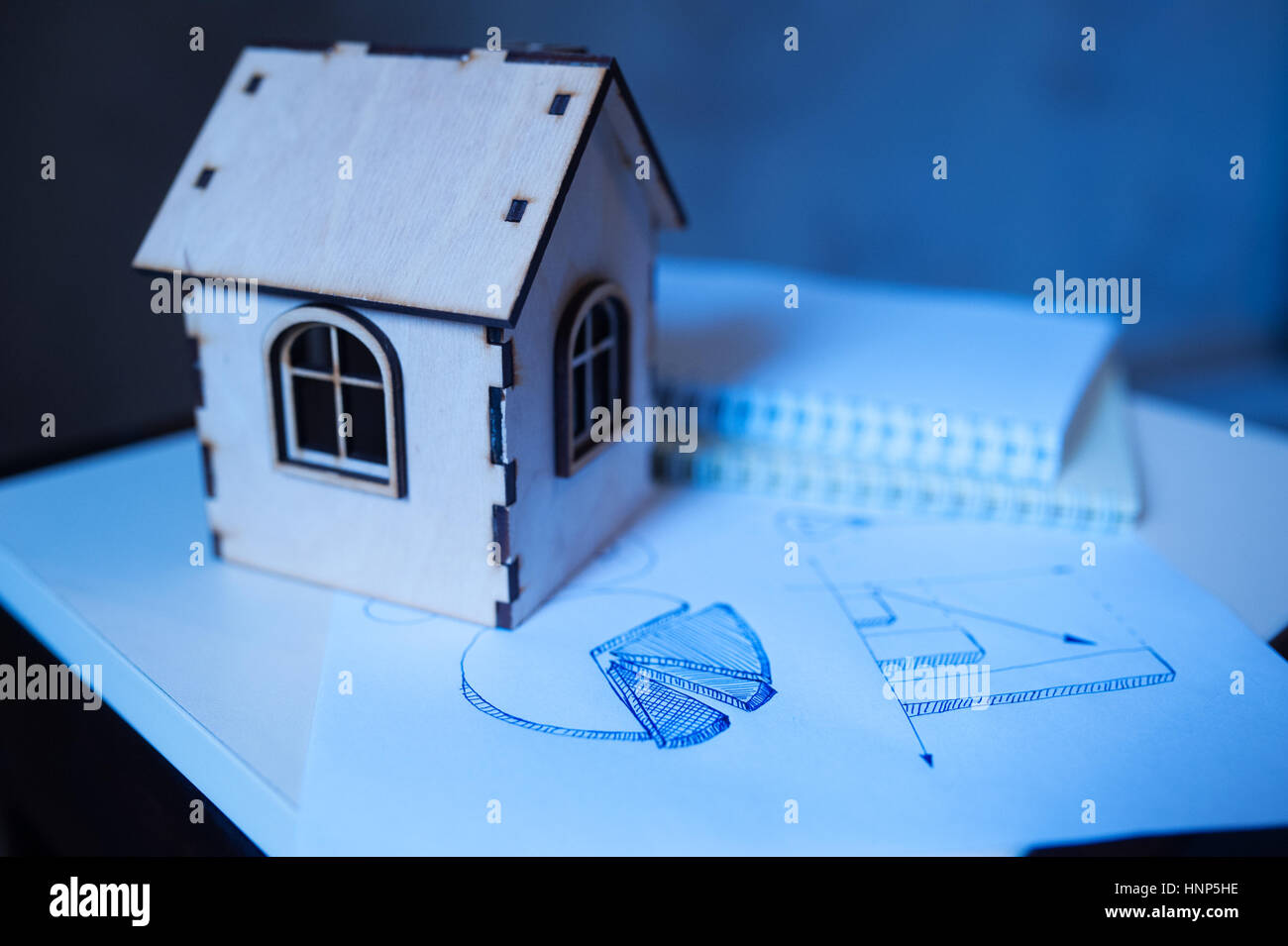 Toy wooden house. Concept Stock Photo - Alamy