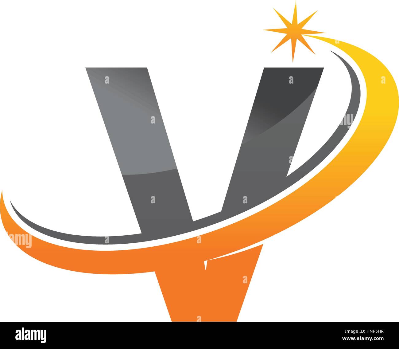 Star Swoosh Letter V Stock Vector Image & Art - Alamy