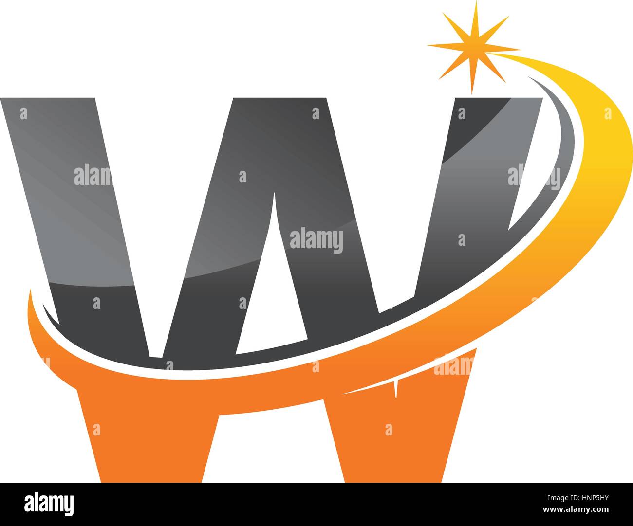 Star Swoosh Letter W Stock Vector Image & Art - Alamy