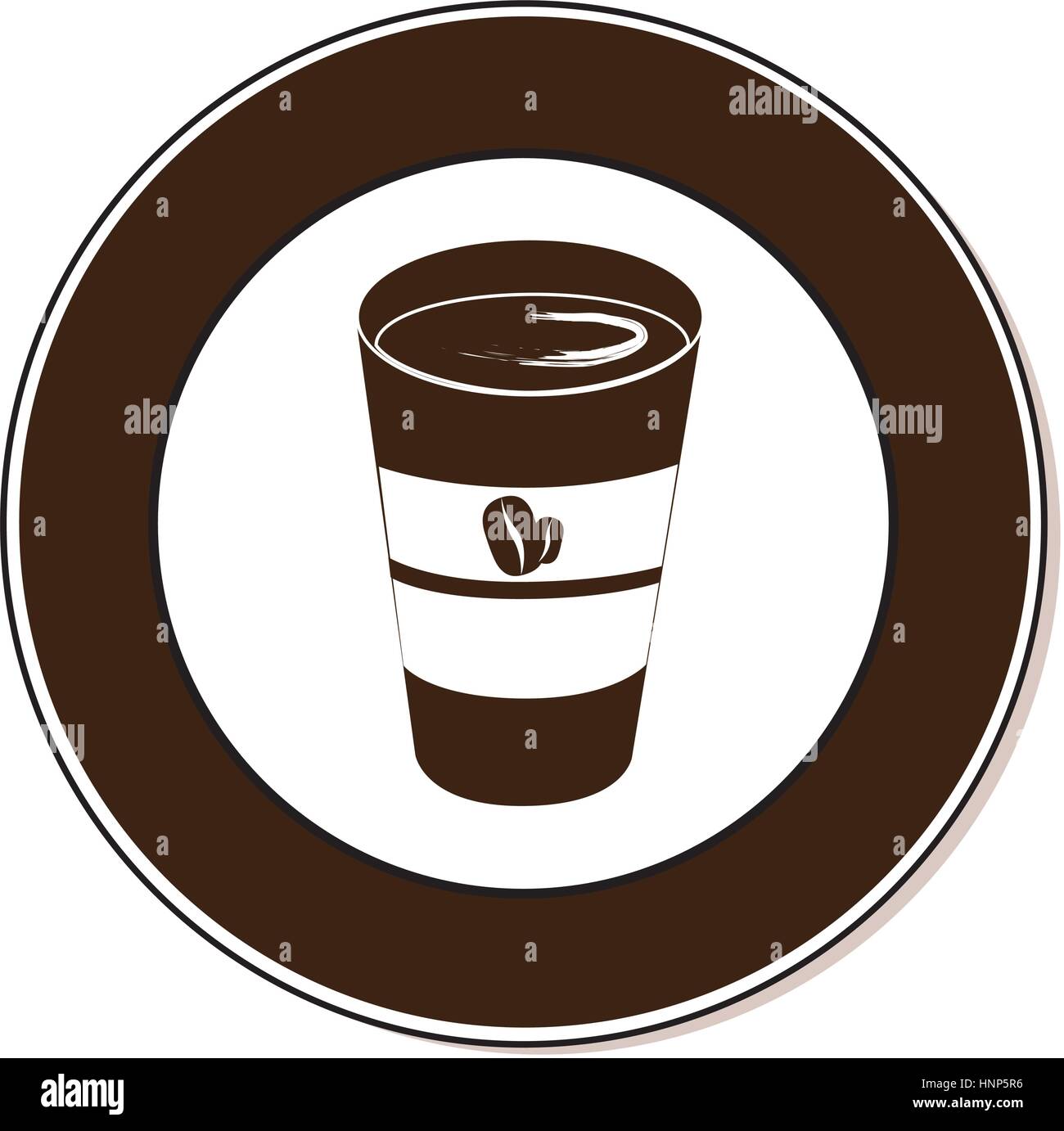 circular border with glass disposable for hot drinks with lid vector ...