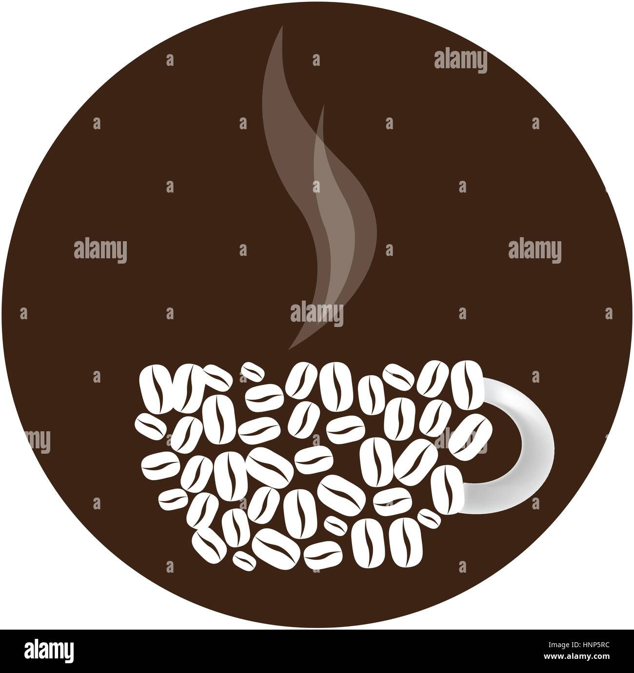 circular shape with grains in form a cup coffee vector illustration ...