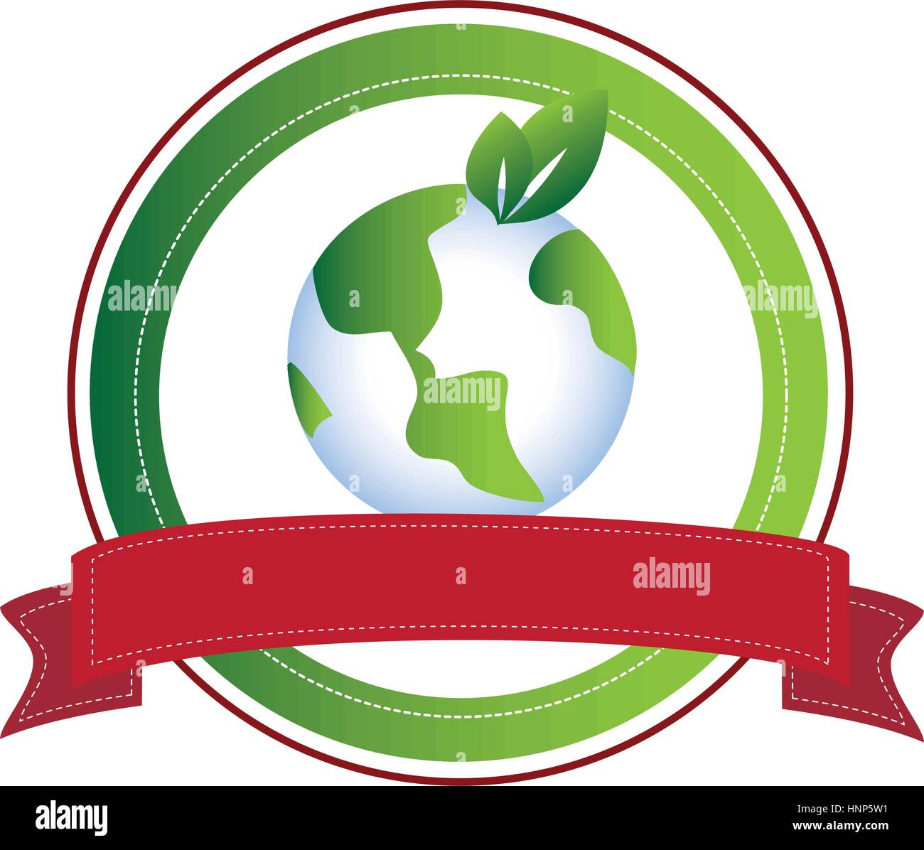 circular frame with eco earth world and leaves with label vector ...