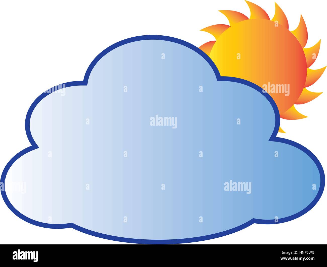 silhouette colorful cloud with sun vector illustration Stock Vector ...