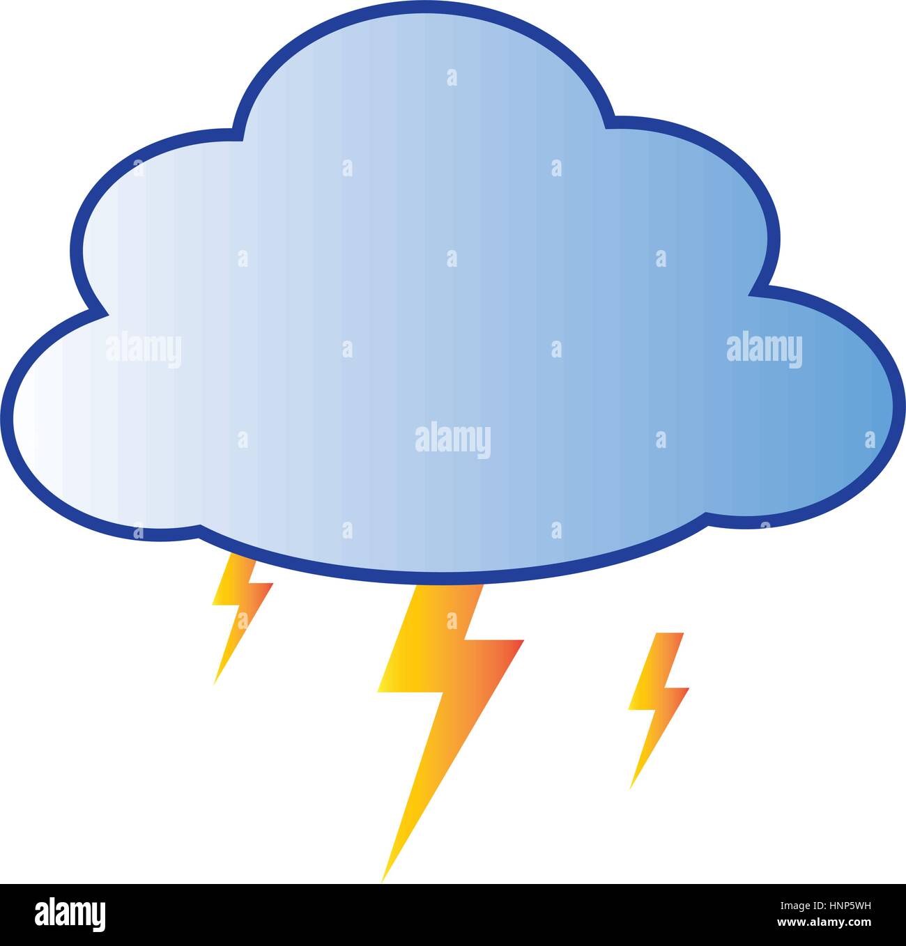 storm with cloud and thunder vector illustration Stock Vector Image ...