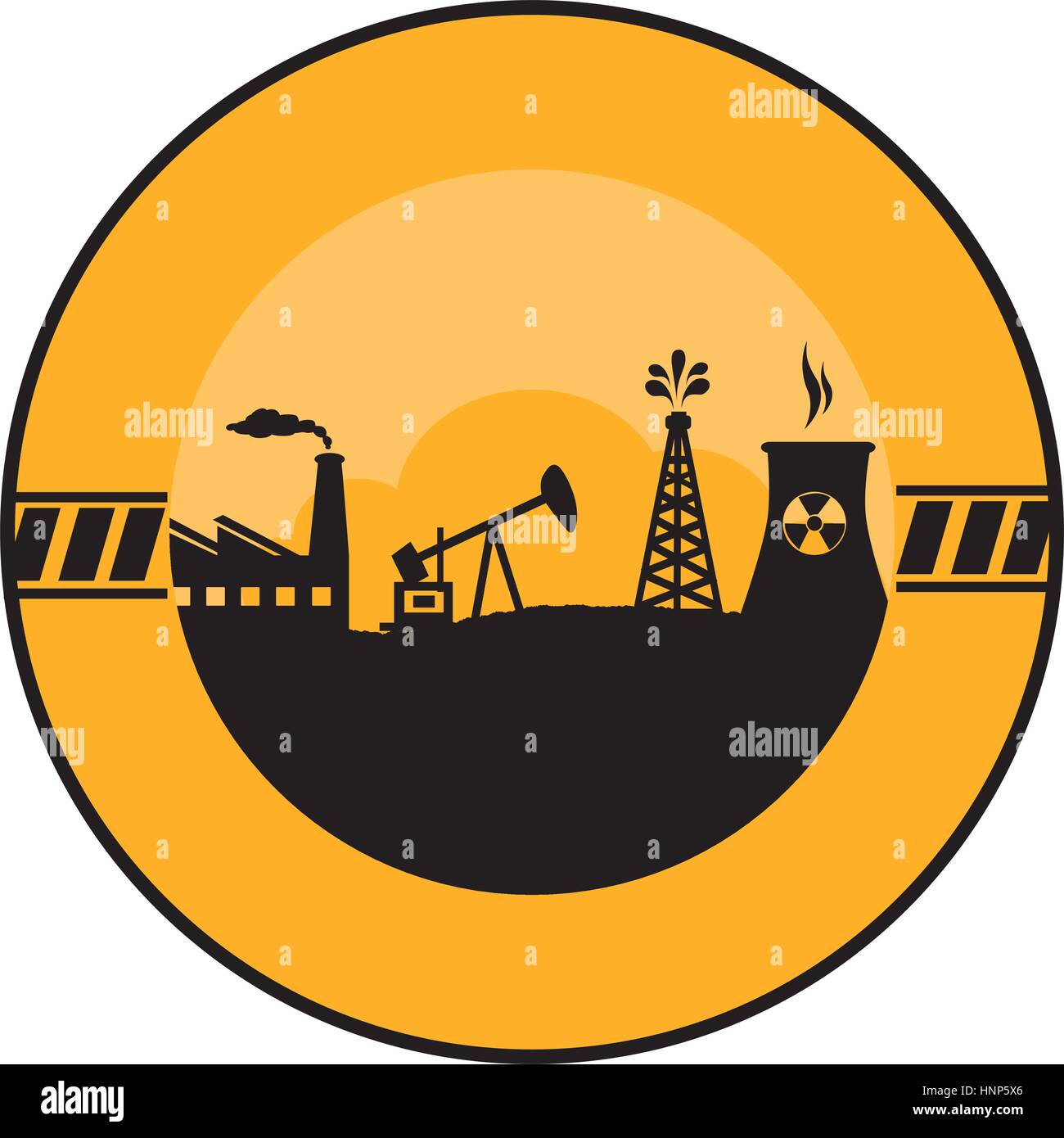 Oil refinery silhouette border hi-res stock photography and images - Alamy