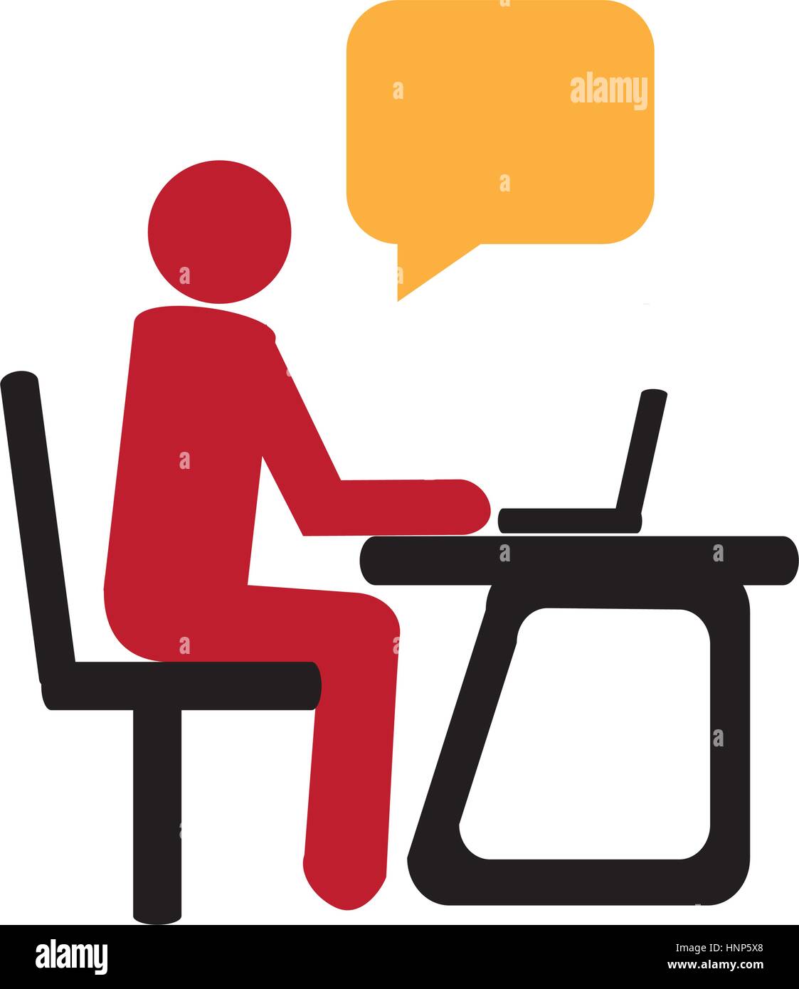 silhouette with manager in office and dialog callout box vector ...