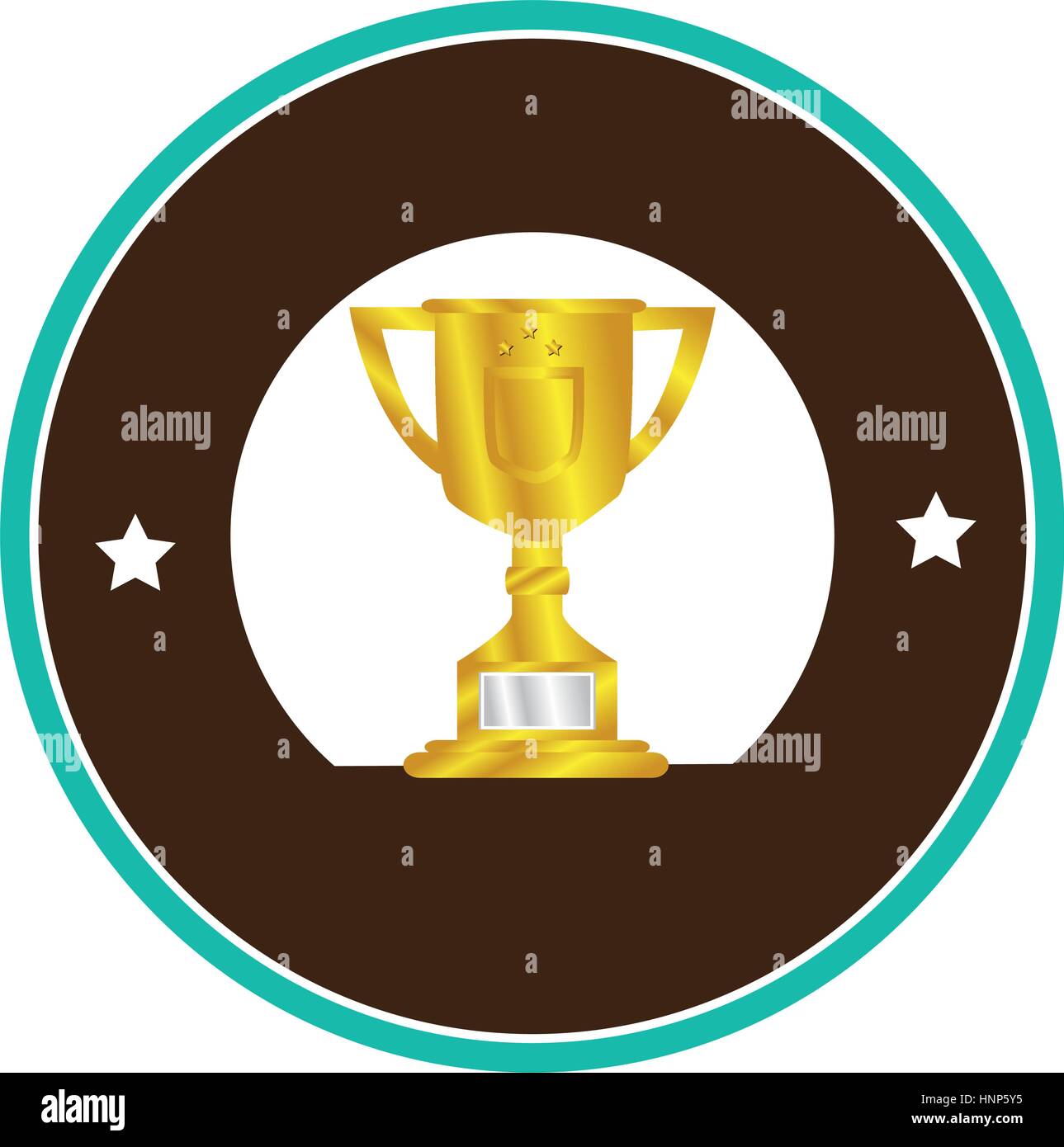 colorful circular border with golden Trophy Cup with plate vector ...