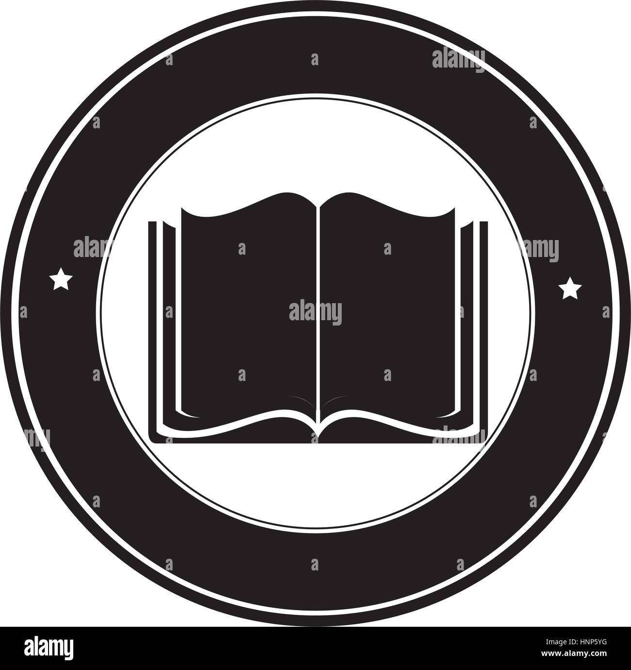 Open Book Border Poster Vector Illustration. Blank Open Book. Top