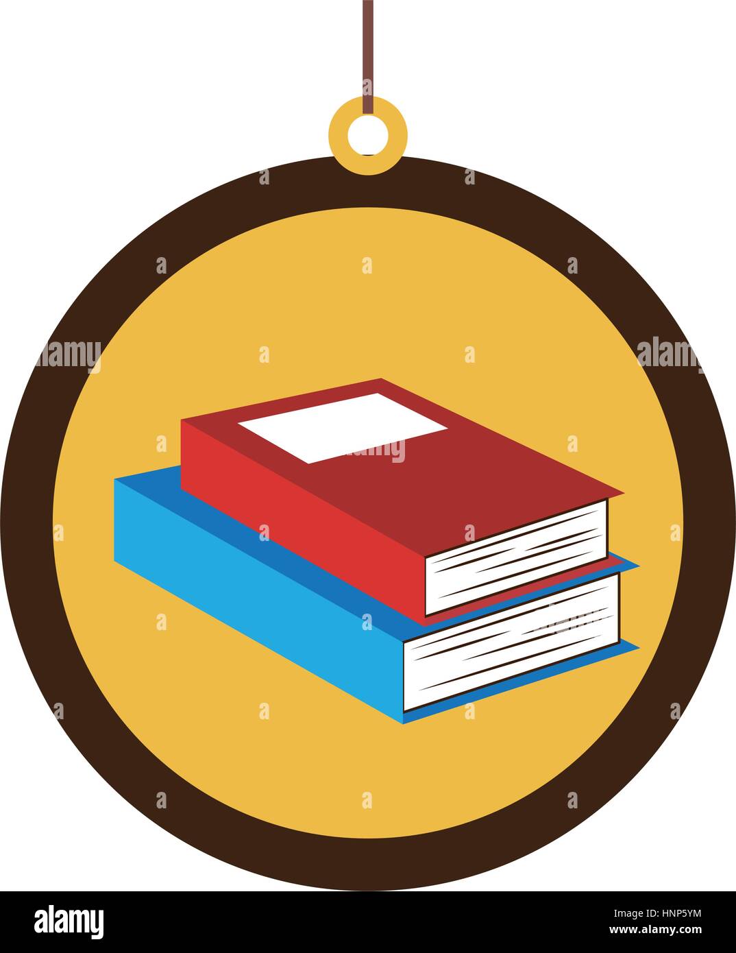 circular border with colorful pair of books vector illustration Stock ...