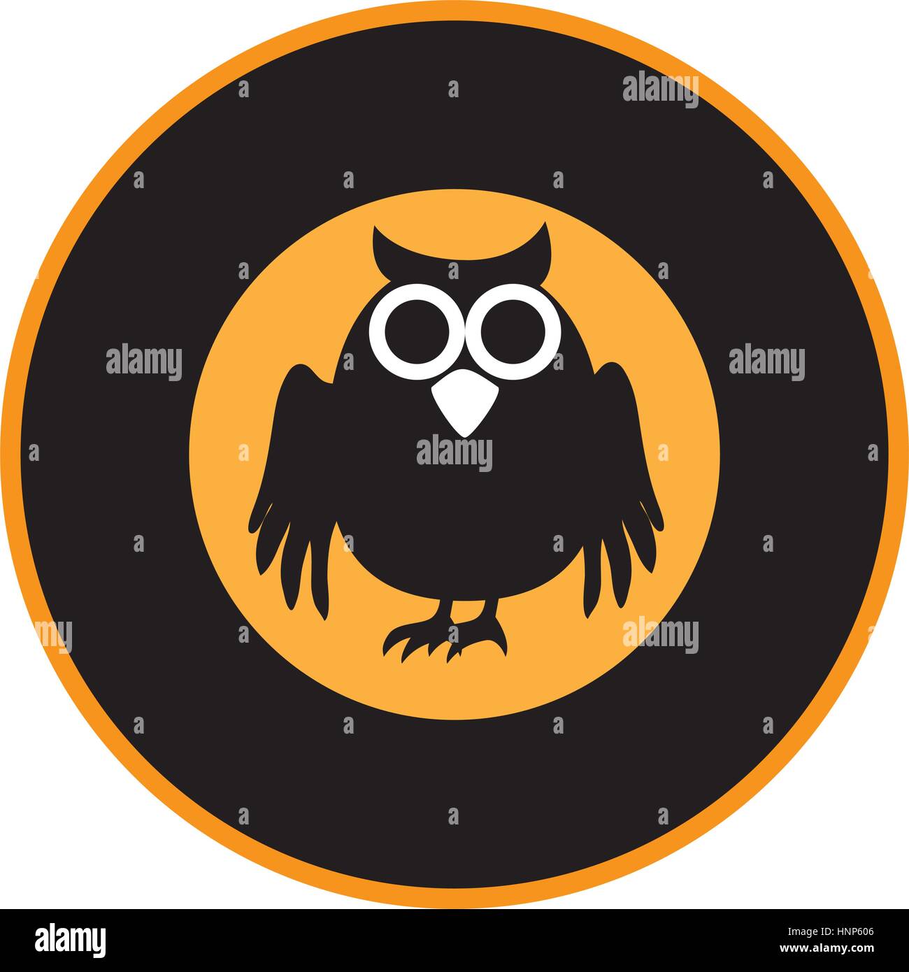 circular frame with halloween owl vector illustration Stock Vector ...