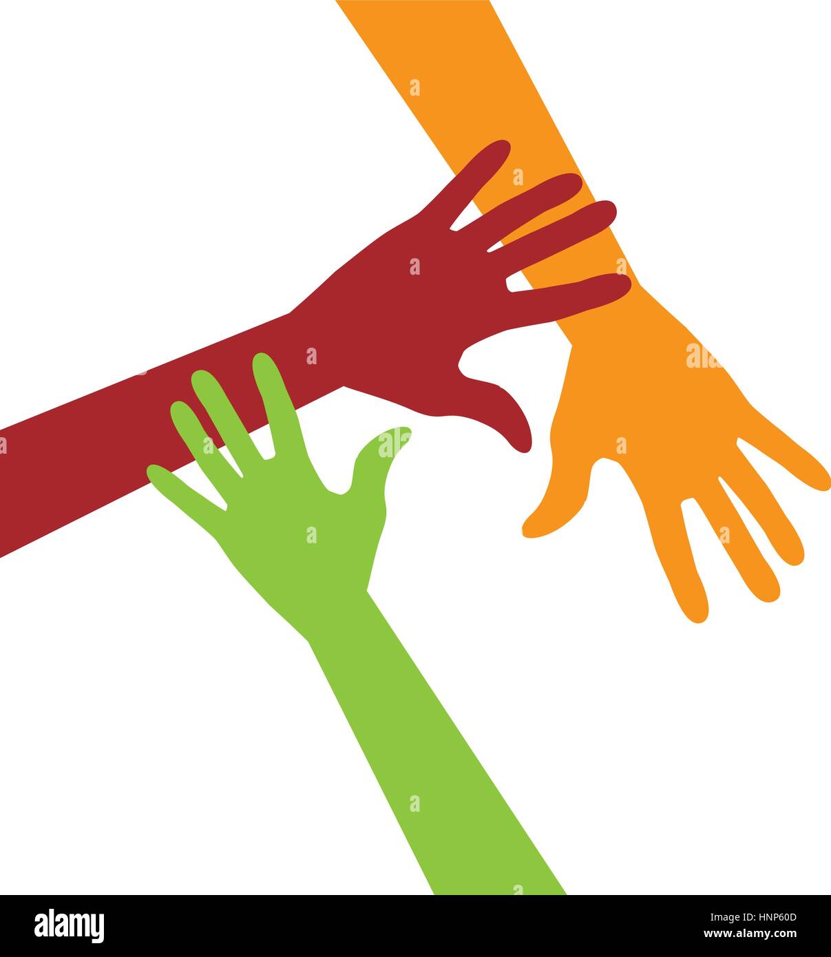 color silhouette with support hands vector illustration Stock Vector ...