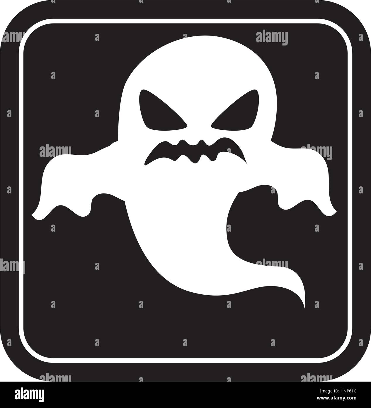monochrome square silhouette with ghost vector illustration Stock ...