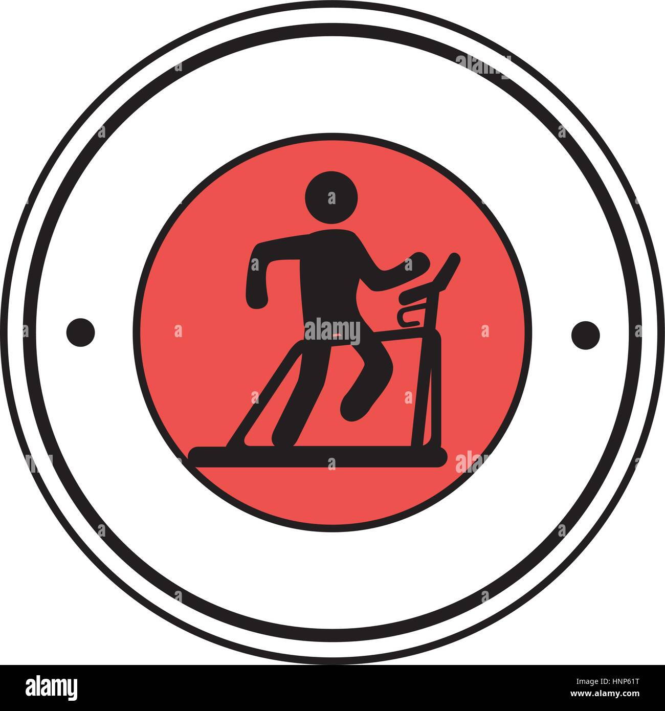 pictogram circular frame with man in treadmill vector illustration ...
