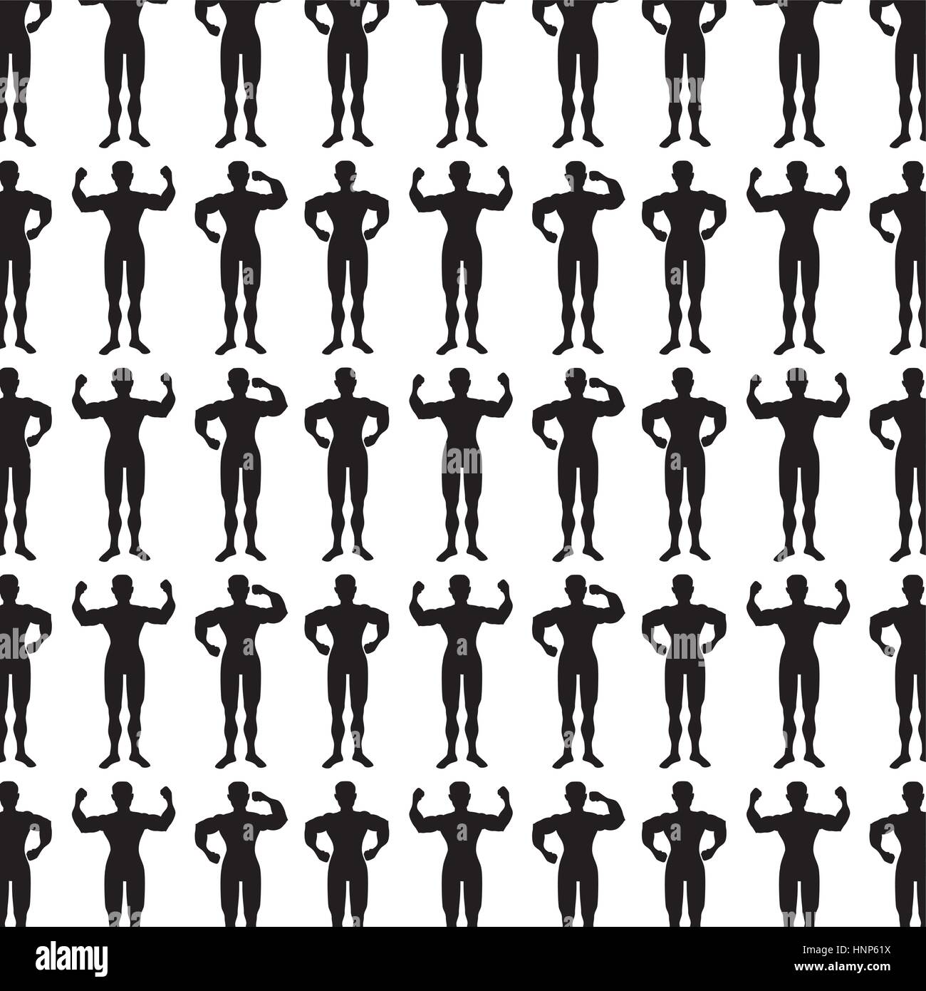 monochrome background pattern with man bodybuilder vector illustration ...