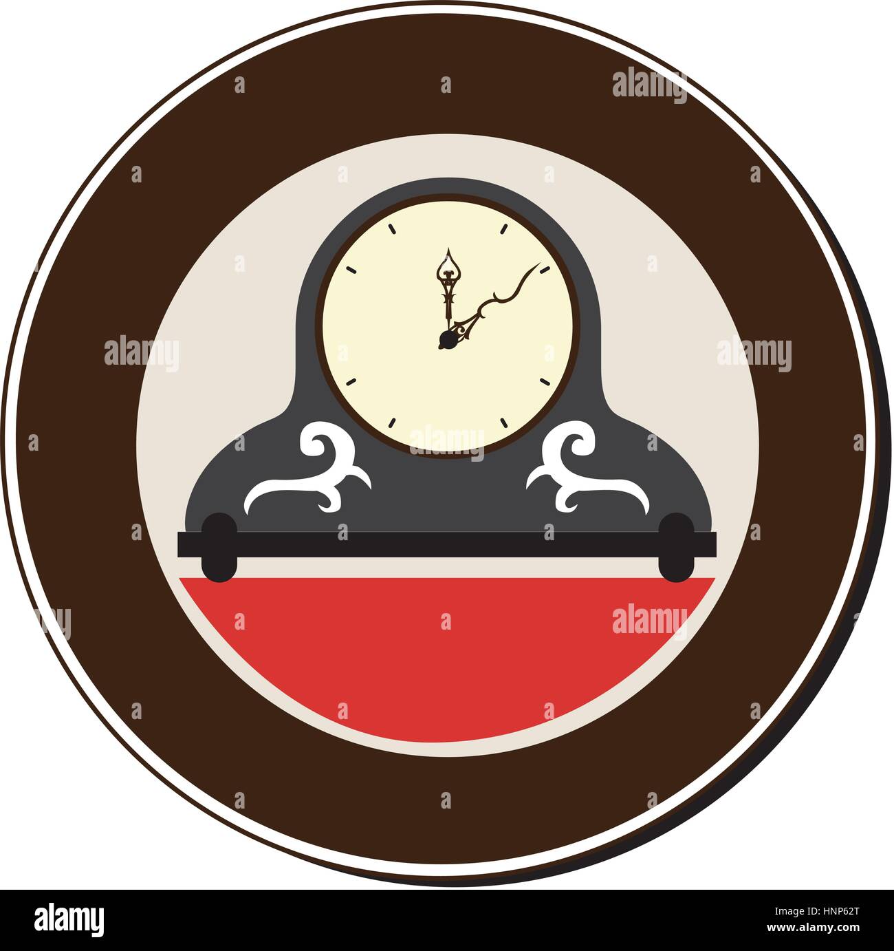 circular frame with vintage clock vector illustration Stock Vector ...