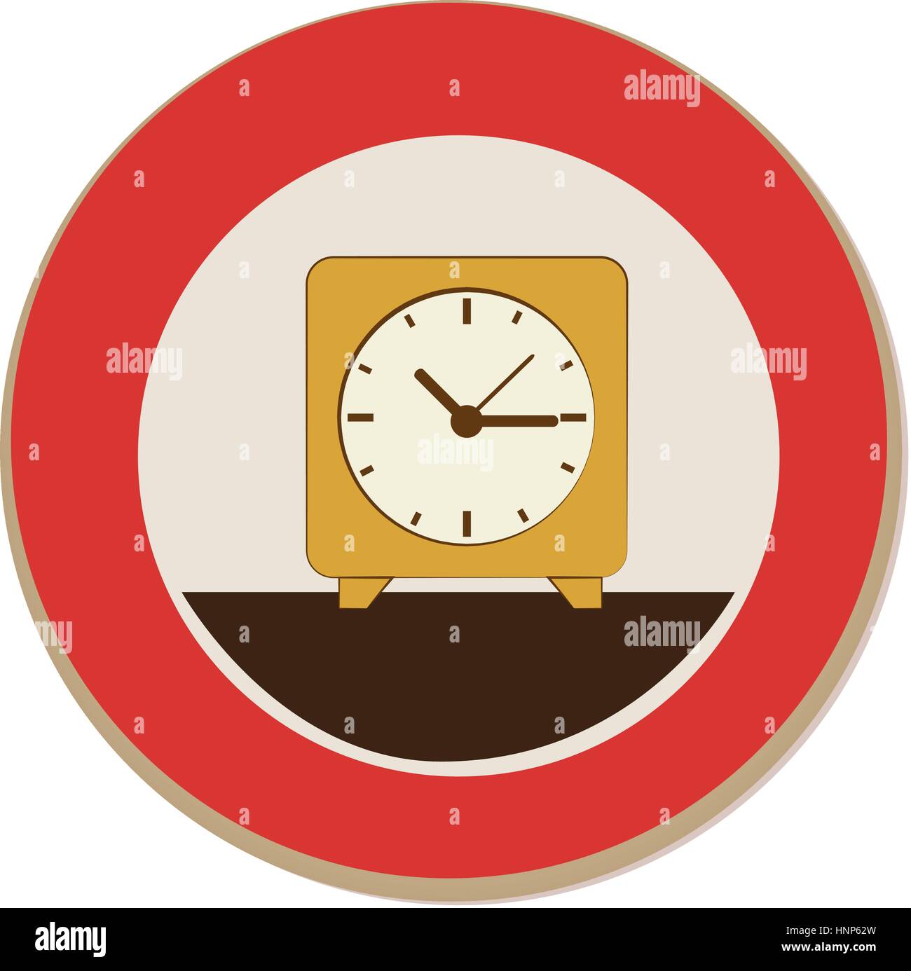 circular frame with alarm clock vector illustration Stock Vector Image ...
