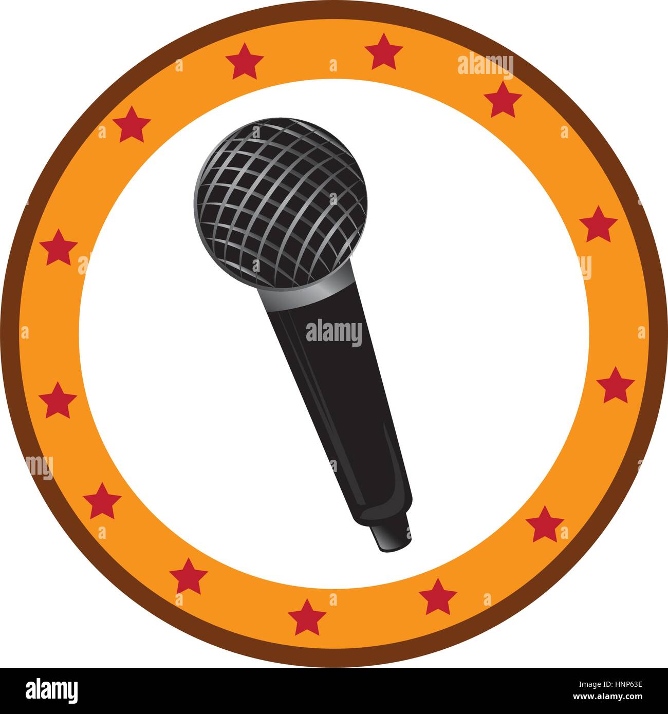 color circular frame with microphone vector illustration Stock Vector ...