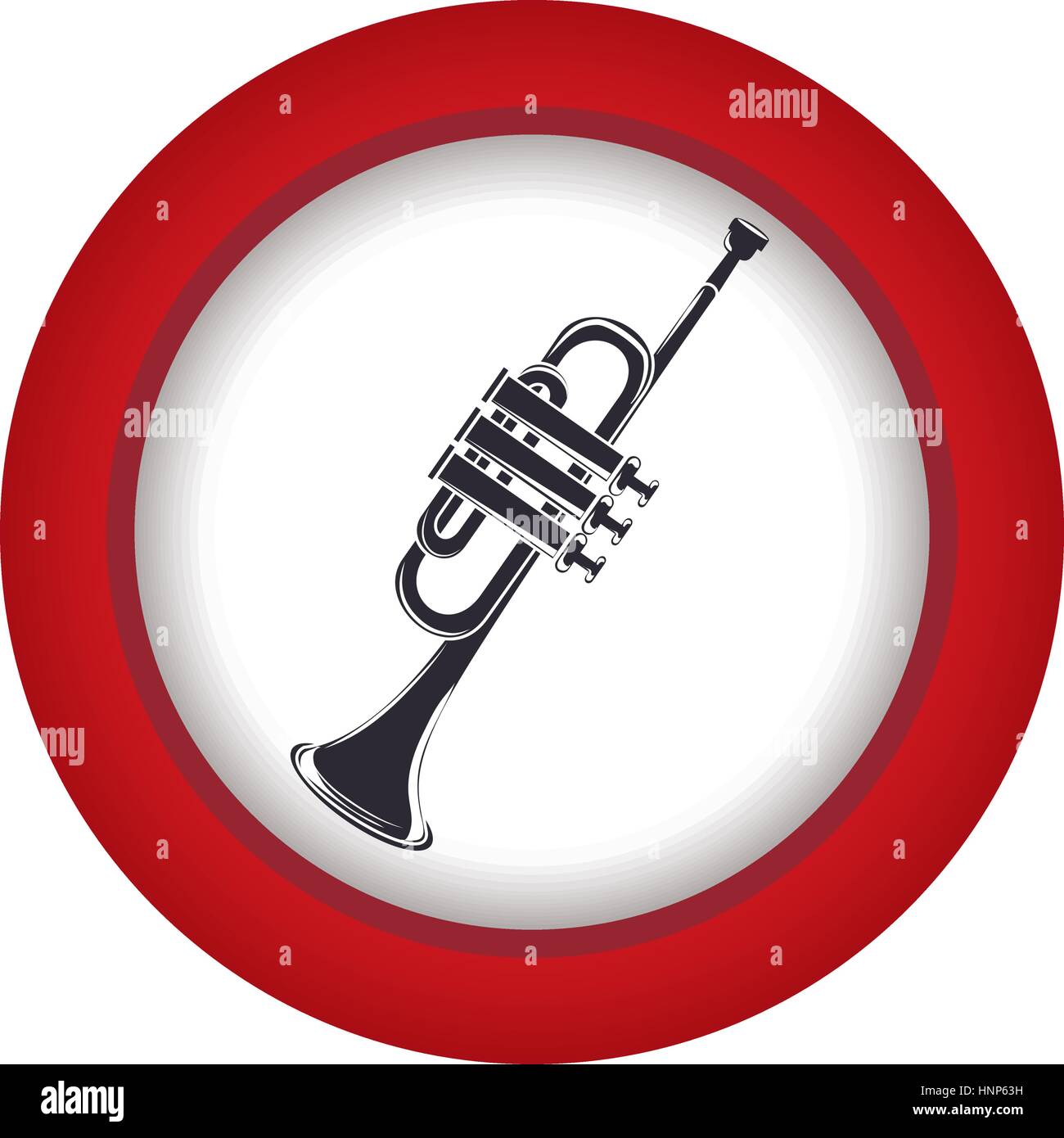 red circle with gray trumpet vector illustration Stock Vector Image ...