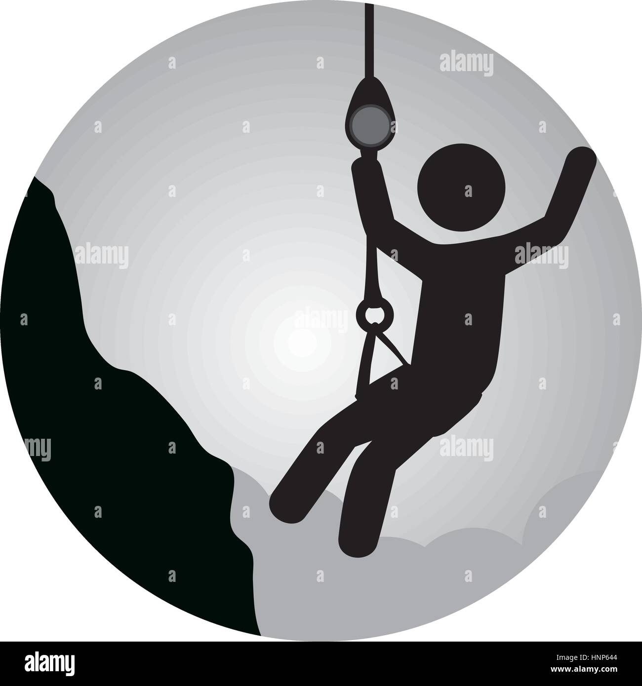 Man climbing a rope Stock Vector Images - Alamy