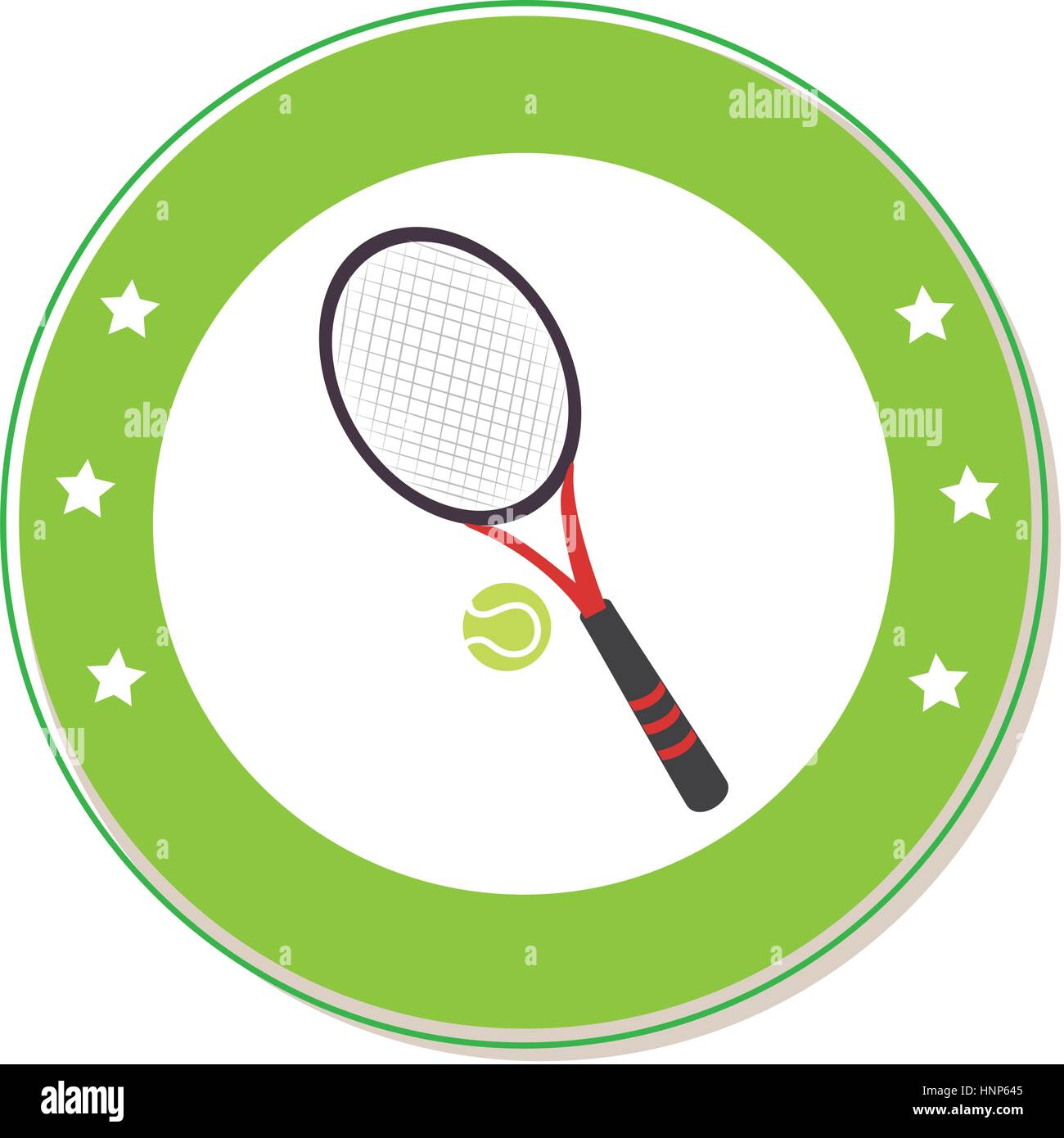 color circular frame with ball and tennis racket vector illustration ...