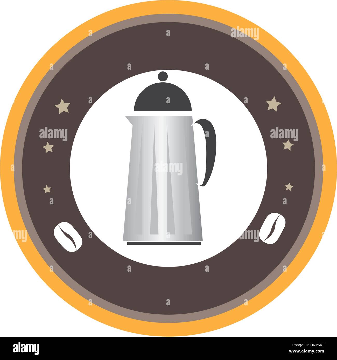 circular emblem with coffee jar vector illustration Stock Vector Image ...