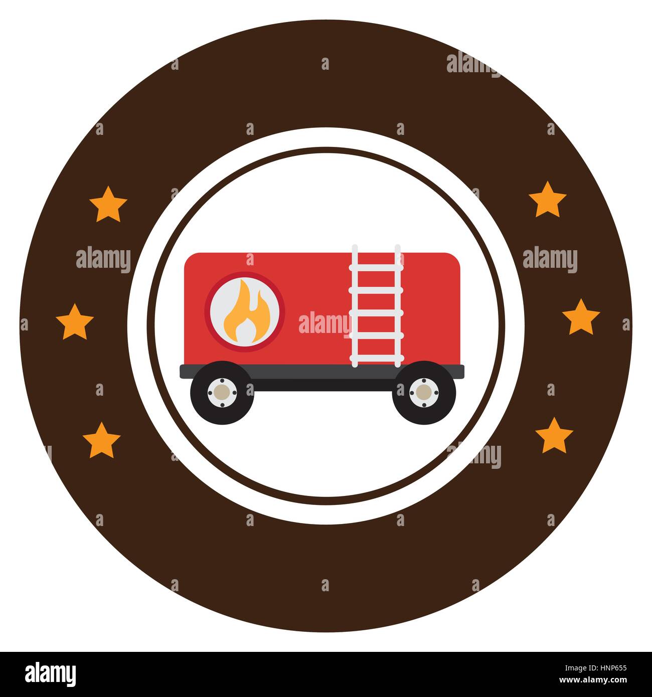 color circular emblem with fuel trailer vector illustration Stock ...