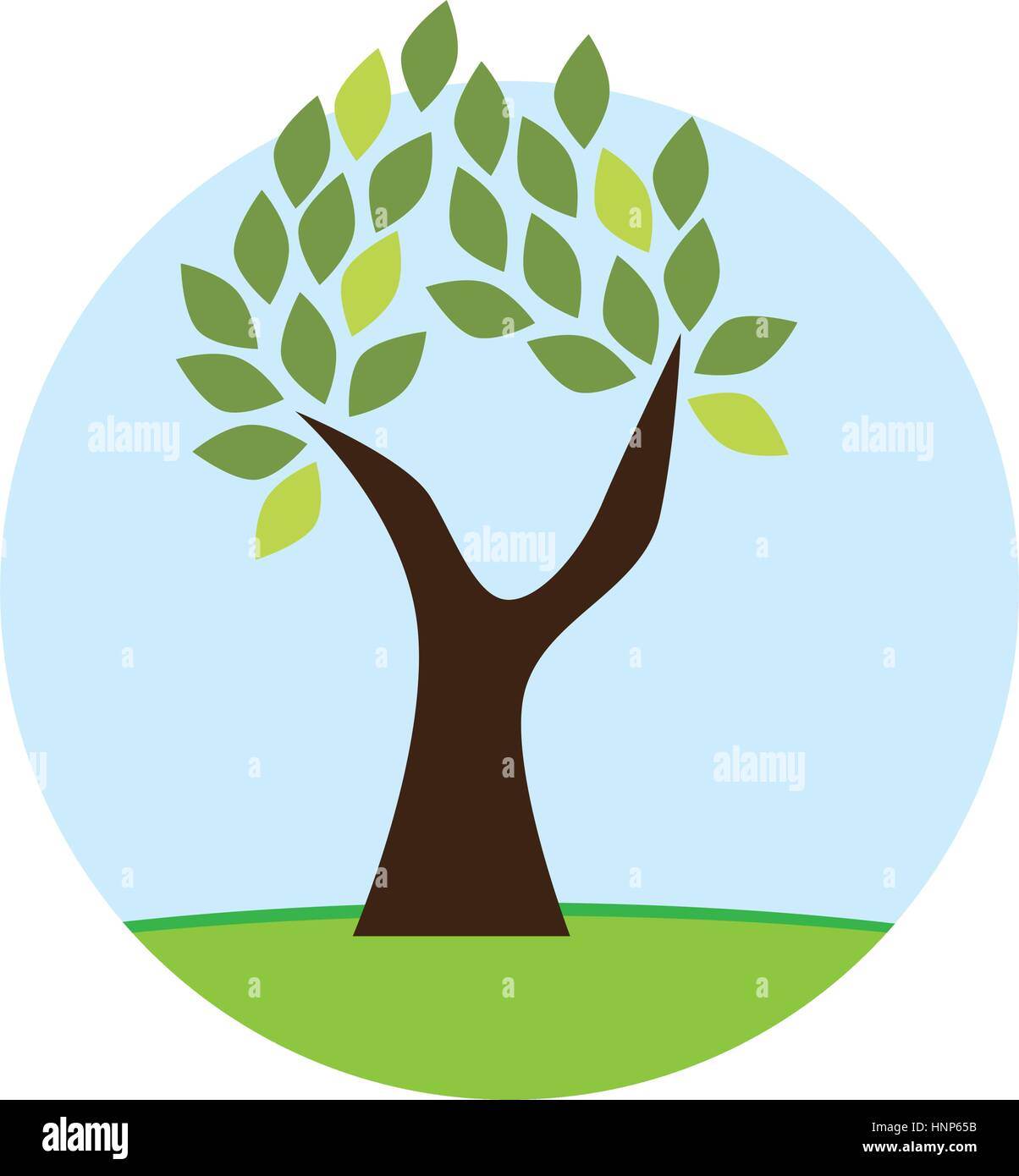 circular shape with abstract tree vector illustration Stock Vector ...