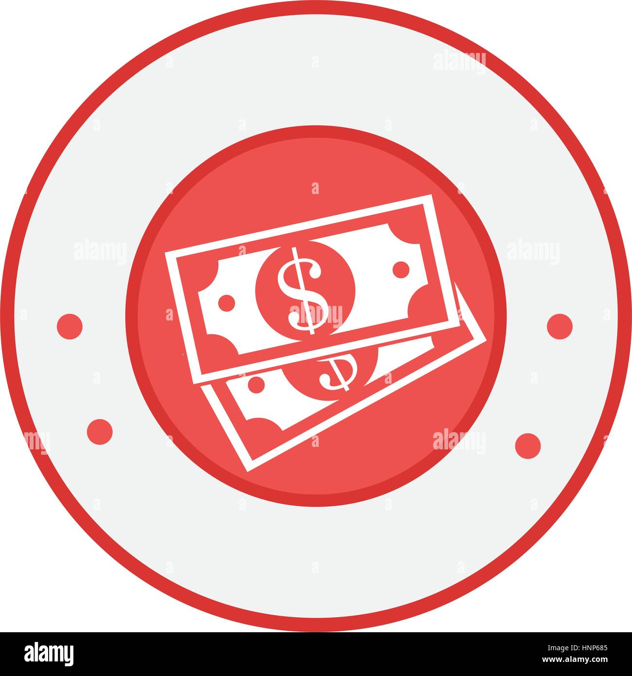 circular emblem with dollar bills vector illustration Stock Vector ...