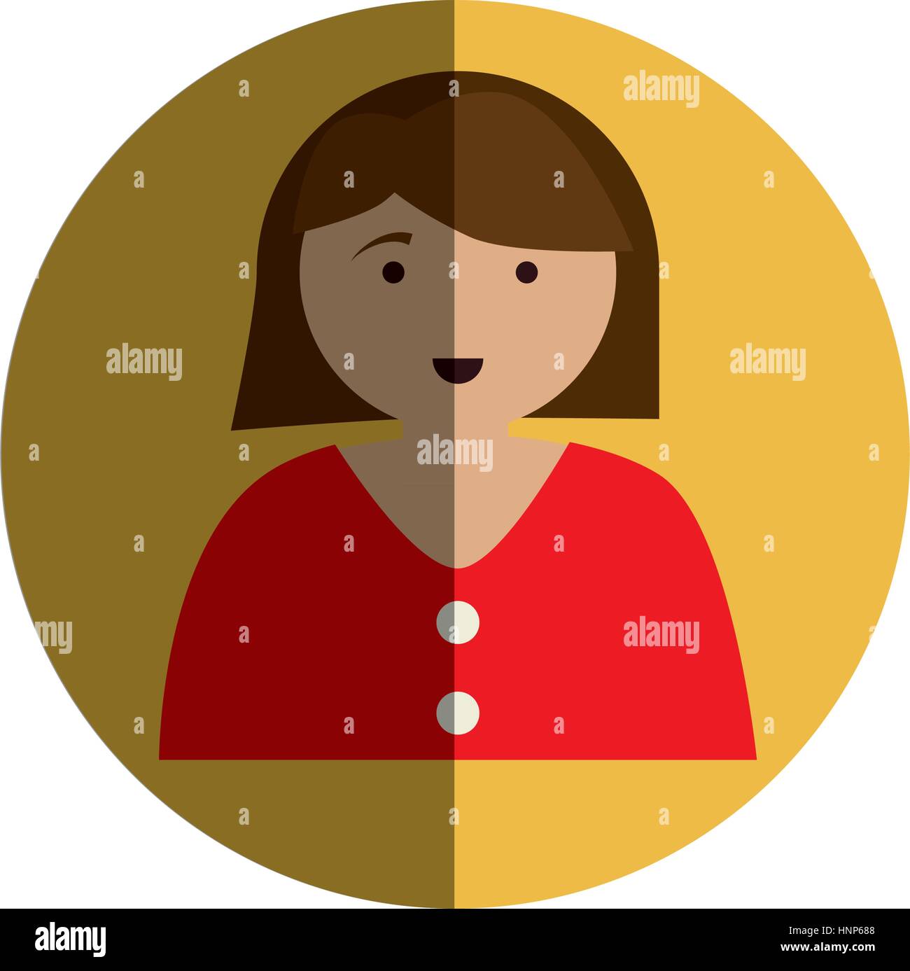 circular frame with half body woman vector illustration Stock Vector ...