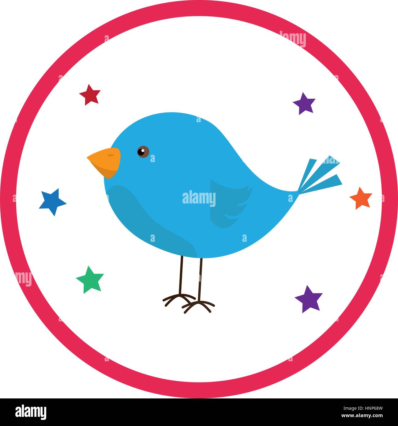 colorful circular frame with bird vector illustration Stock Vector ...