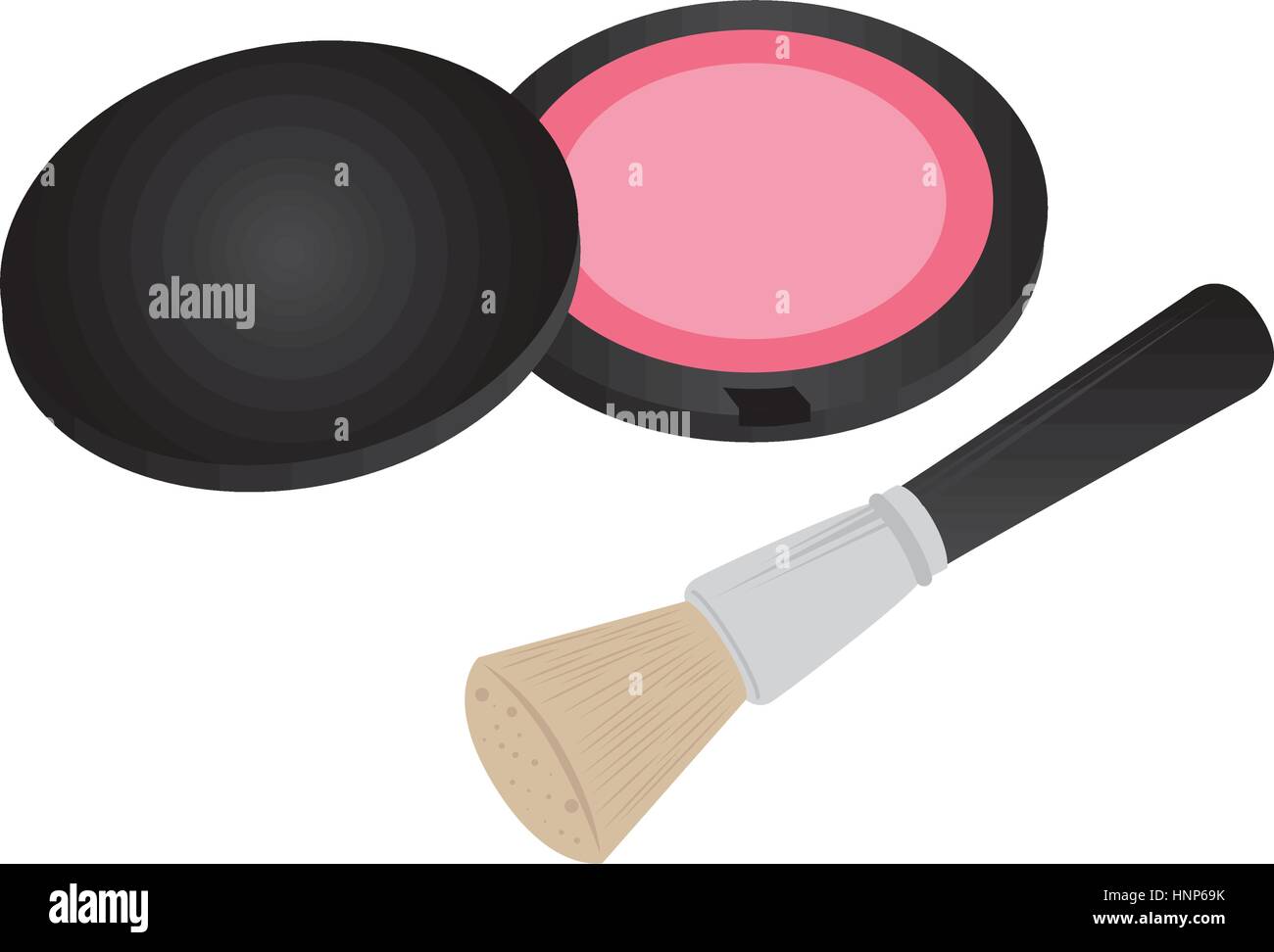 set collection blush with brush makeup vector illustration Stock Vector ...