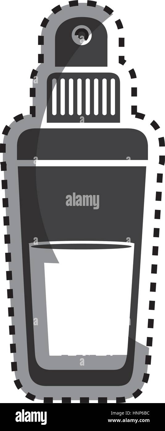 monochrome sticker with glass bottle spray fragrance vector ...