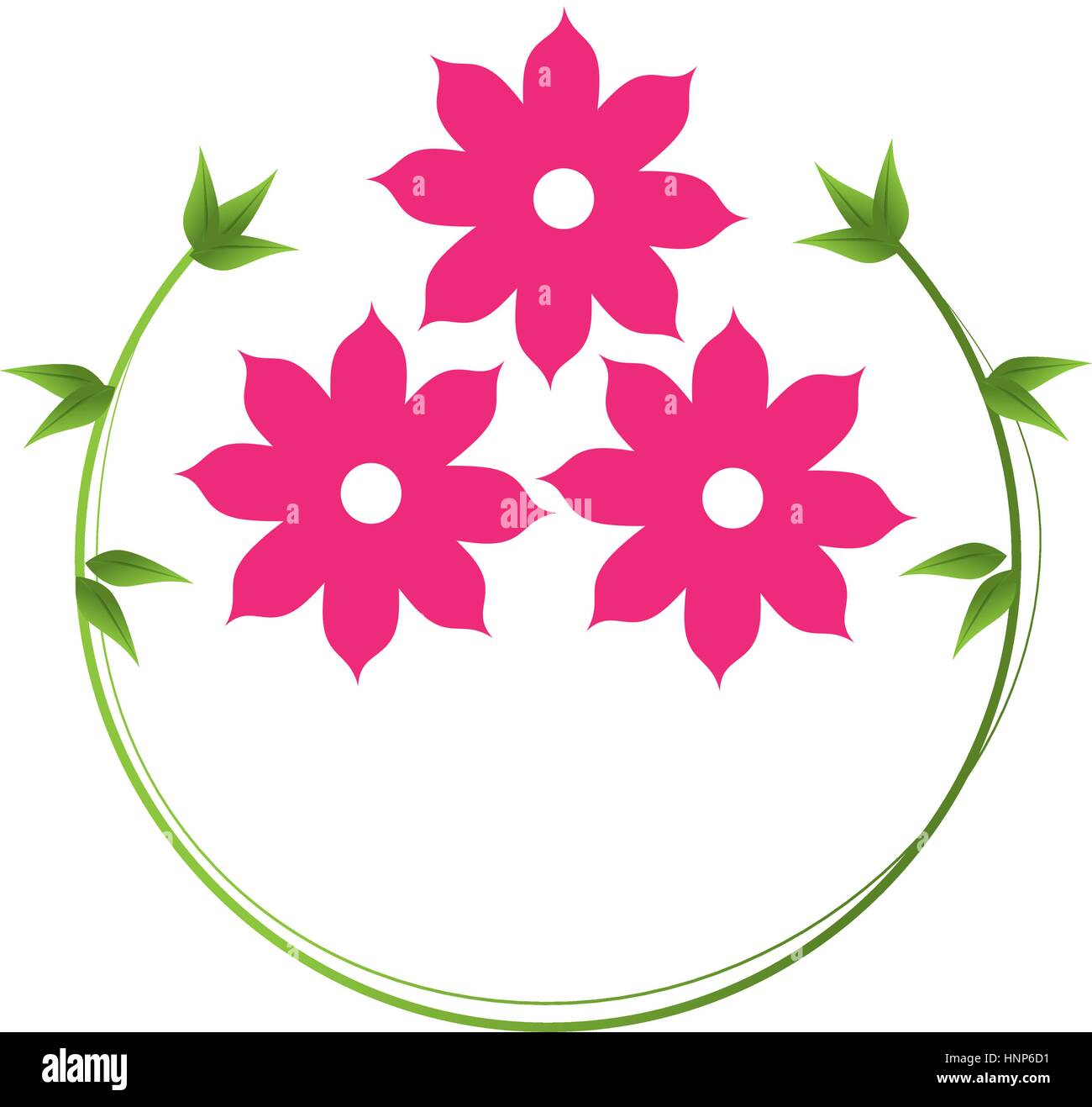 crown of leaves with flower design vector illustration Stock Vector ...