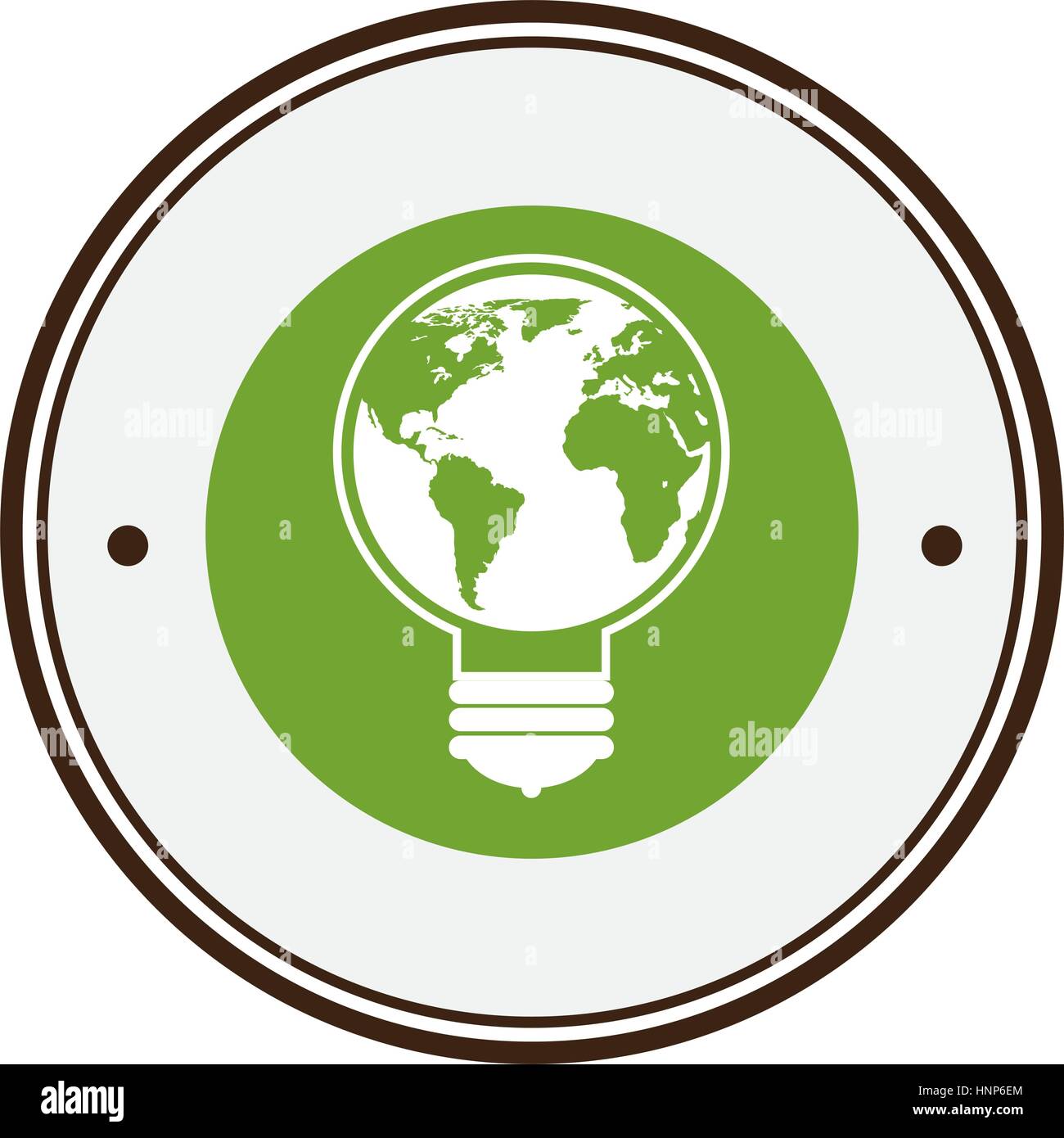 colorful circular border with liht bulb with eart world shape vector ...