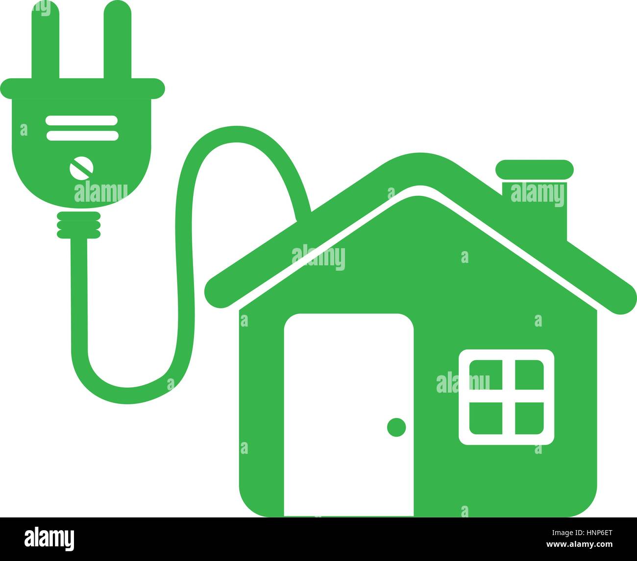green eco house connected to light bulb vector illustration Stock ...