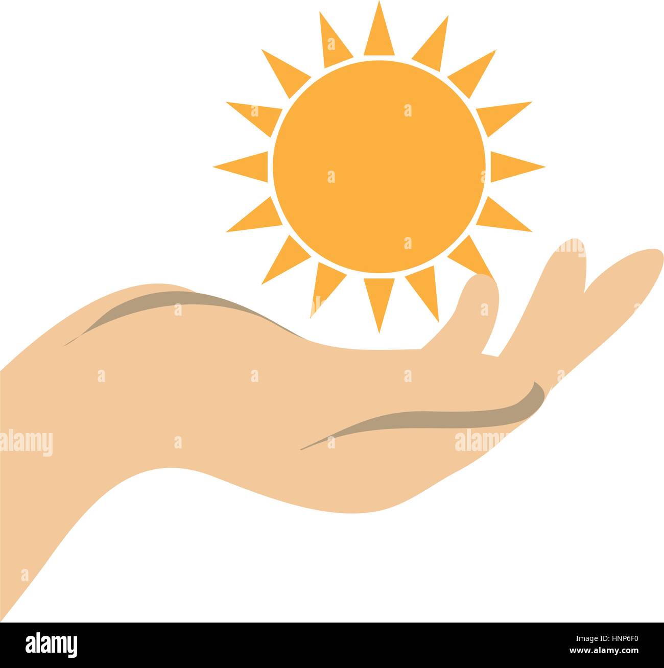 hand holding a sun shape vector illustration Stock Vector Image & Art ...