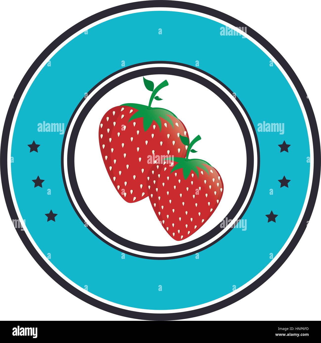 circular shape with set strawberries fruit vector illustration Stock ...
