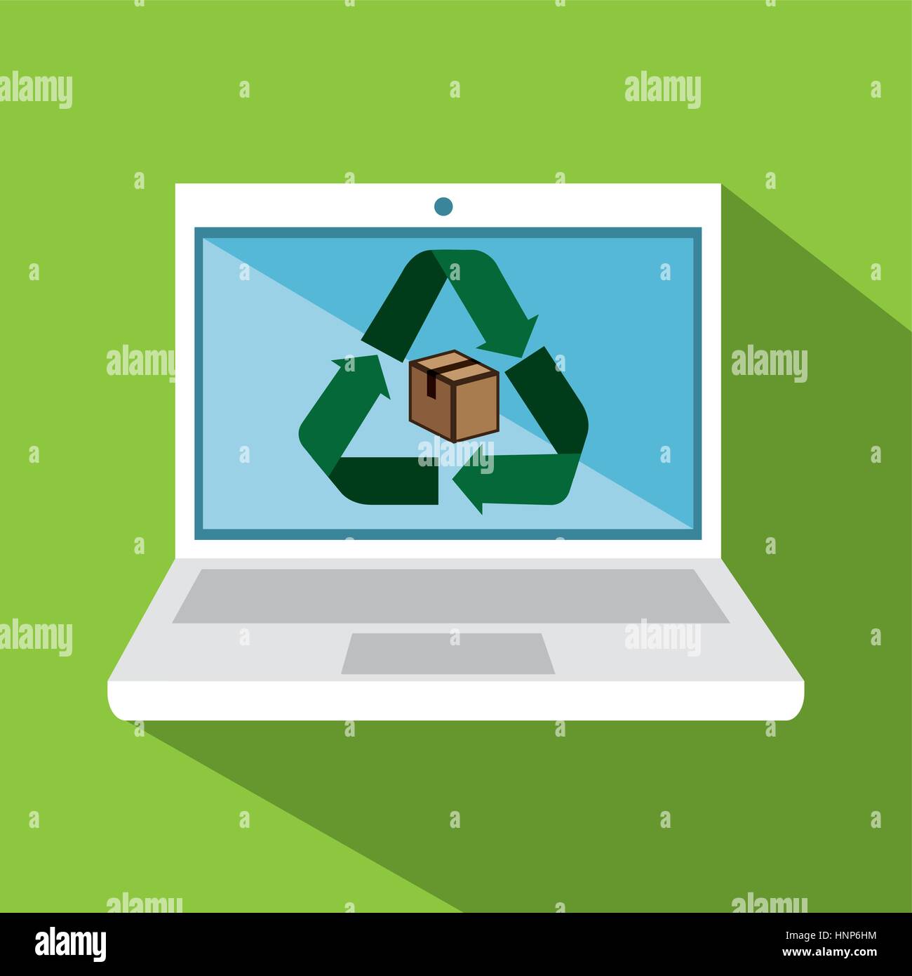 laptop computer with recycle symbol vector illustration design Stock ...